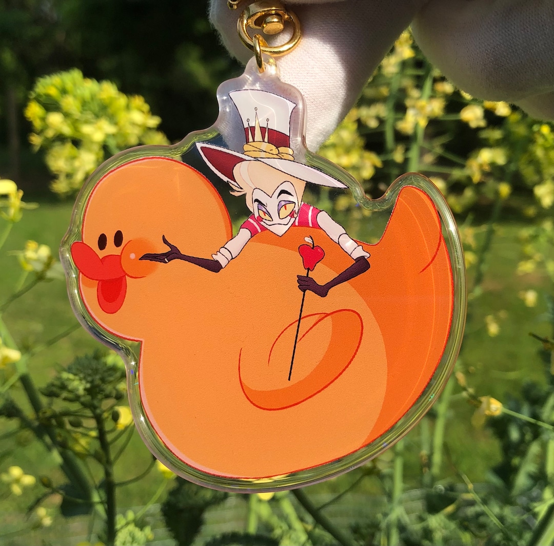 The Duck King Keychain - Hazbin Hotel Lucifer - Holographic Crystal ...