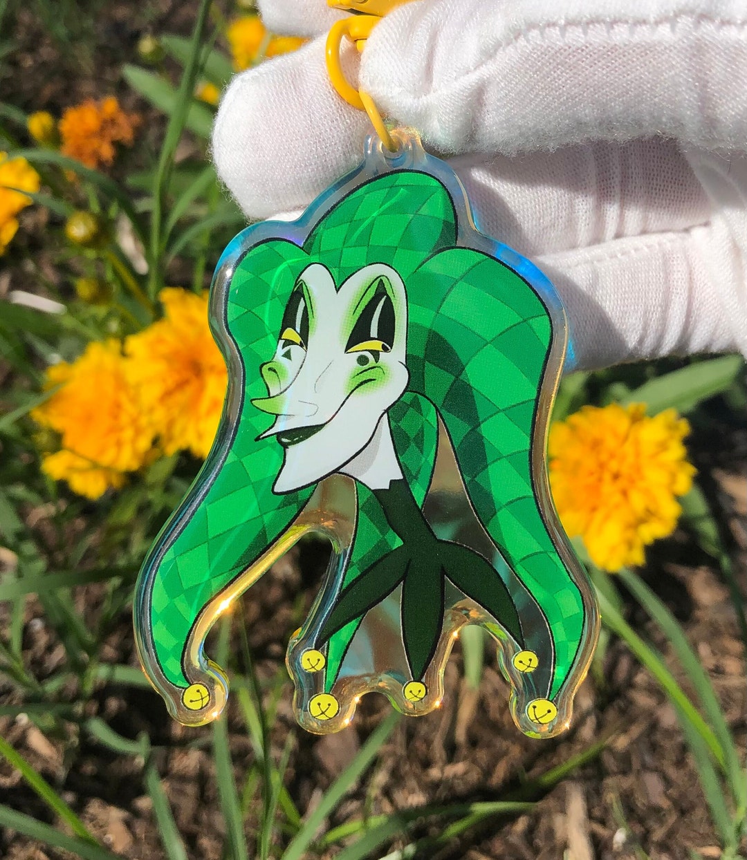 Jester Keychain - Clown Charm - Rainbow Acrylic - 3 In. - Etsy