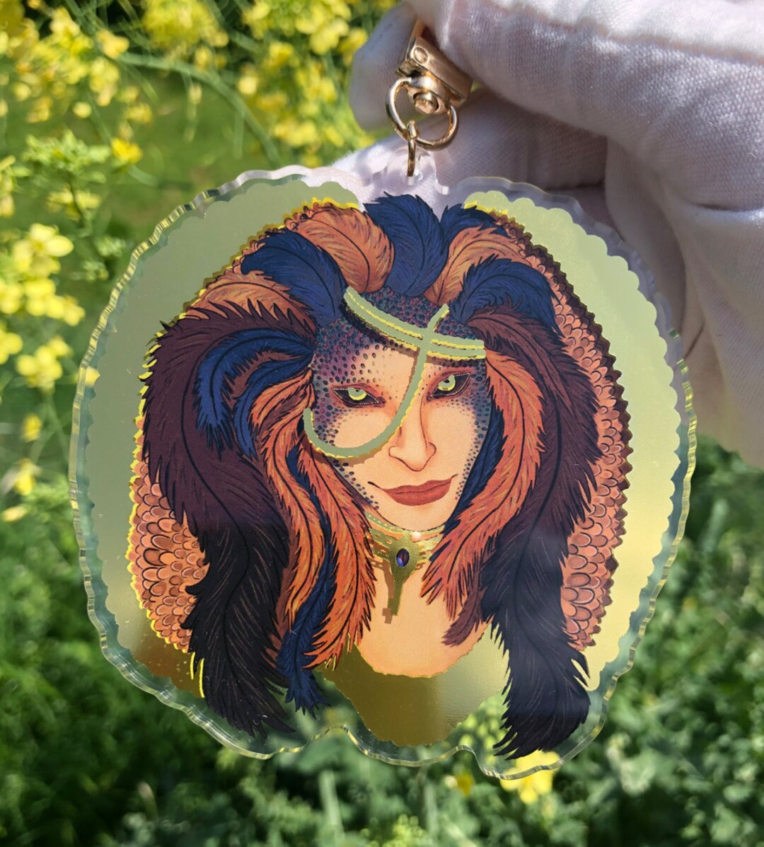 Sphinx Dragon's Dogma 2 Gold Hot Stamp/stamping Keychain Charm Acrylic ...