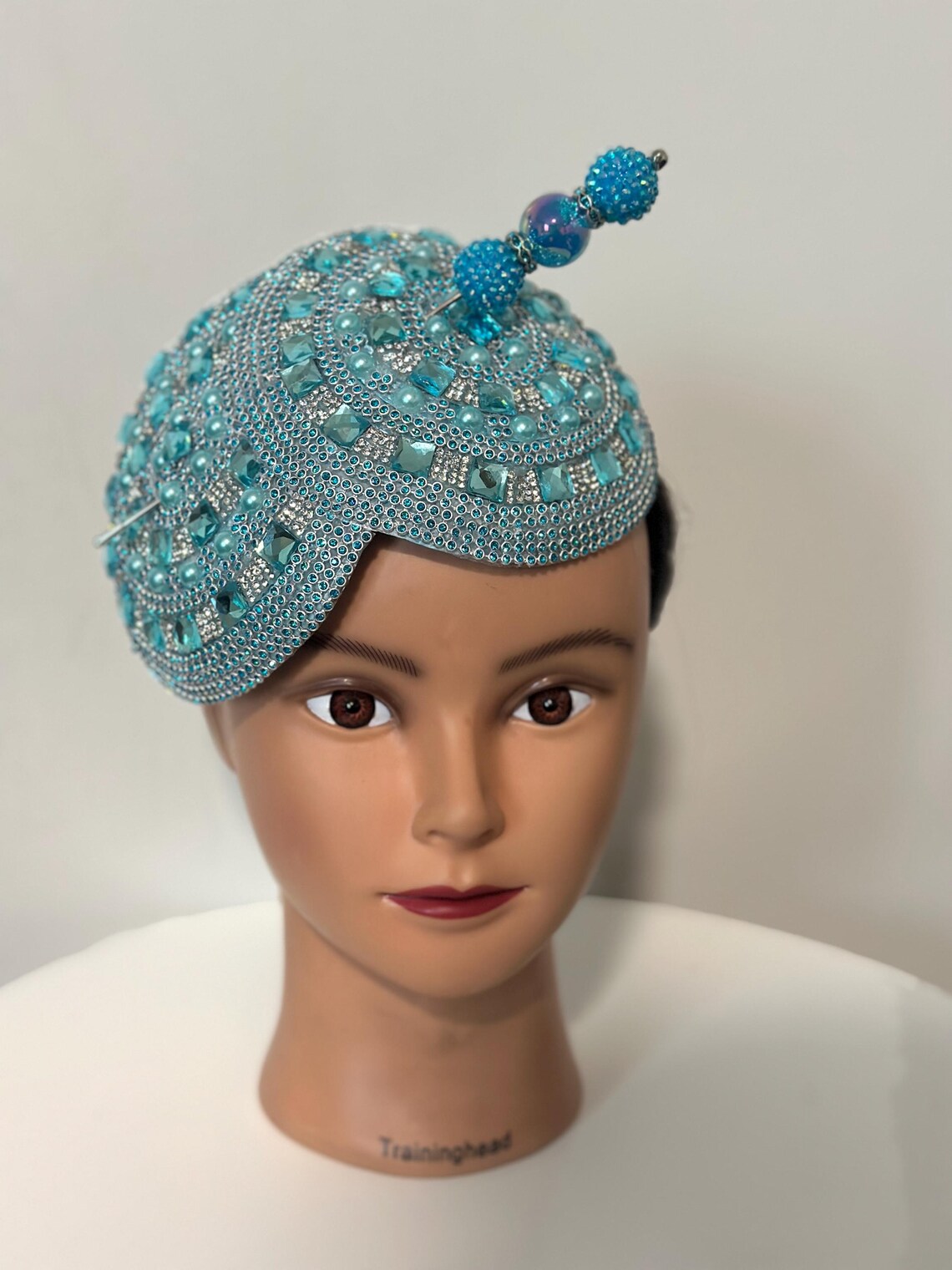 Bedazzled Blue Hat With Hat Pin Included - Etsy Canada