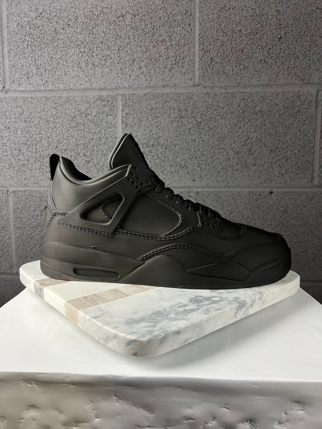 Air Jordan 4 Shoe Black 3d Print Air Jordan Home Decor Gift for Him ...