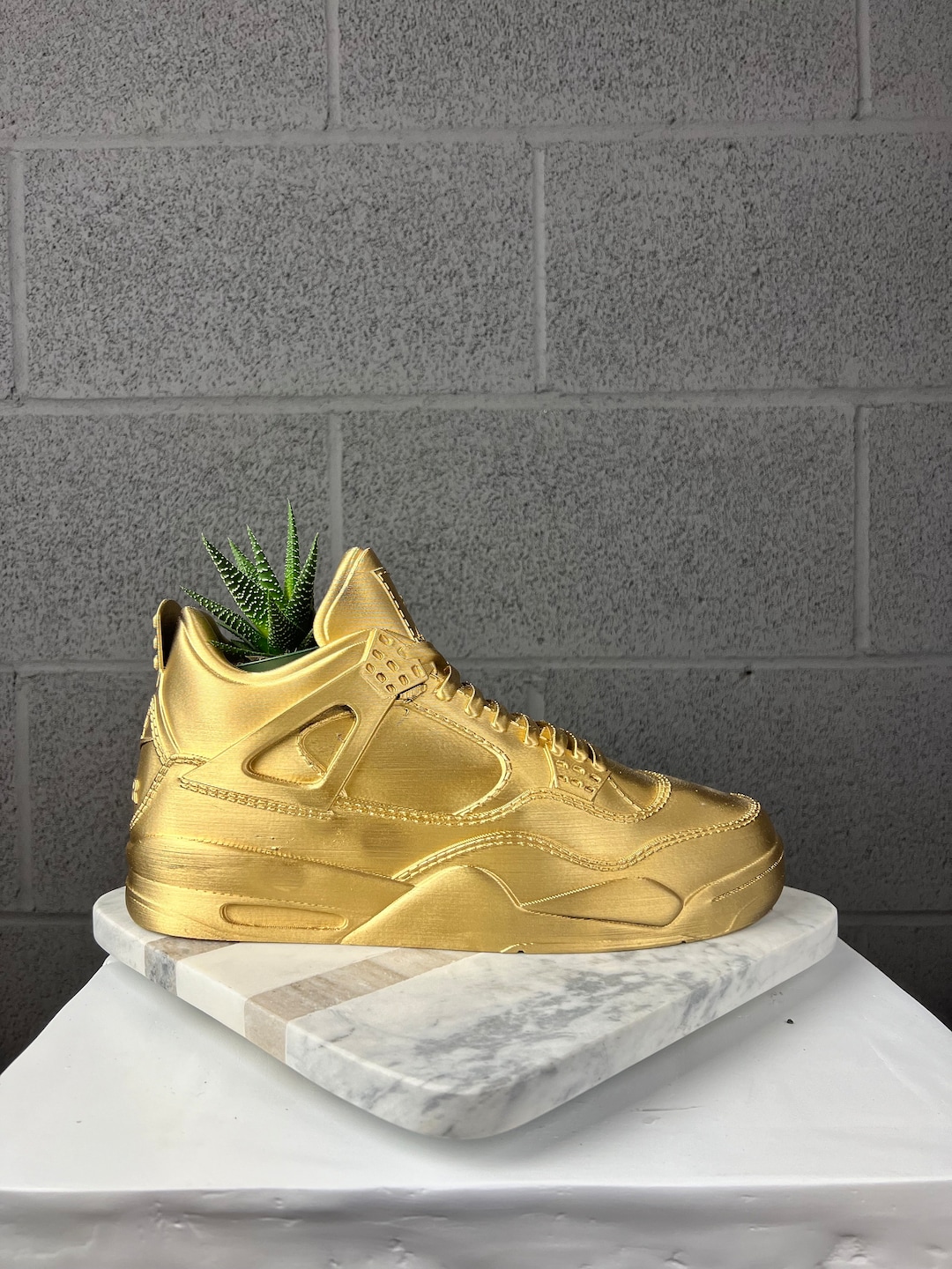 Air Jordan 4 Shoe Planter Metallic Gold Air Jordan 4 Sculpture 3d Print ...