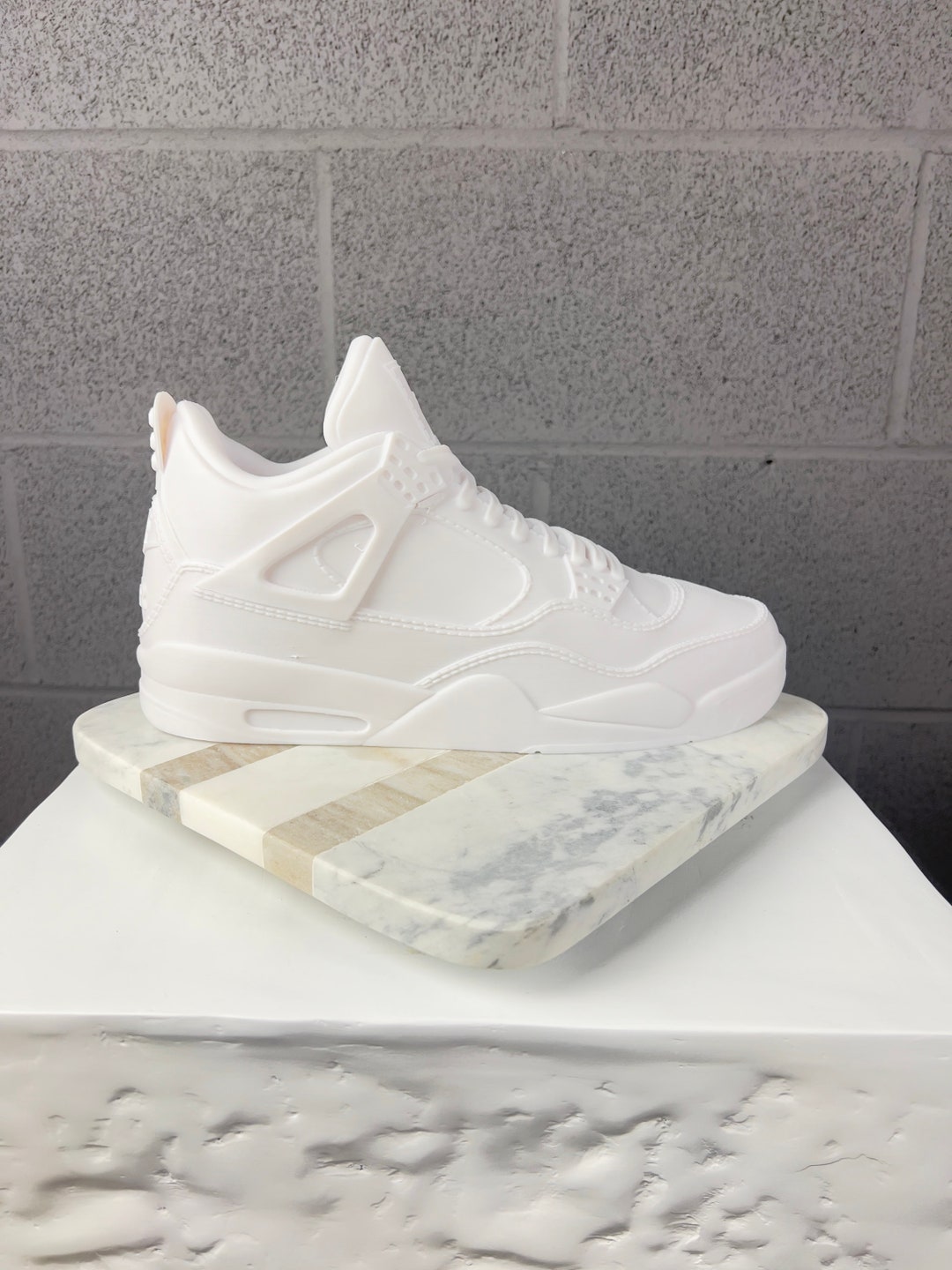 AJ 4 Shoe White 3d Print AJ Home Decor Gift for Him Gift for Her Unique ...