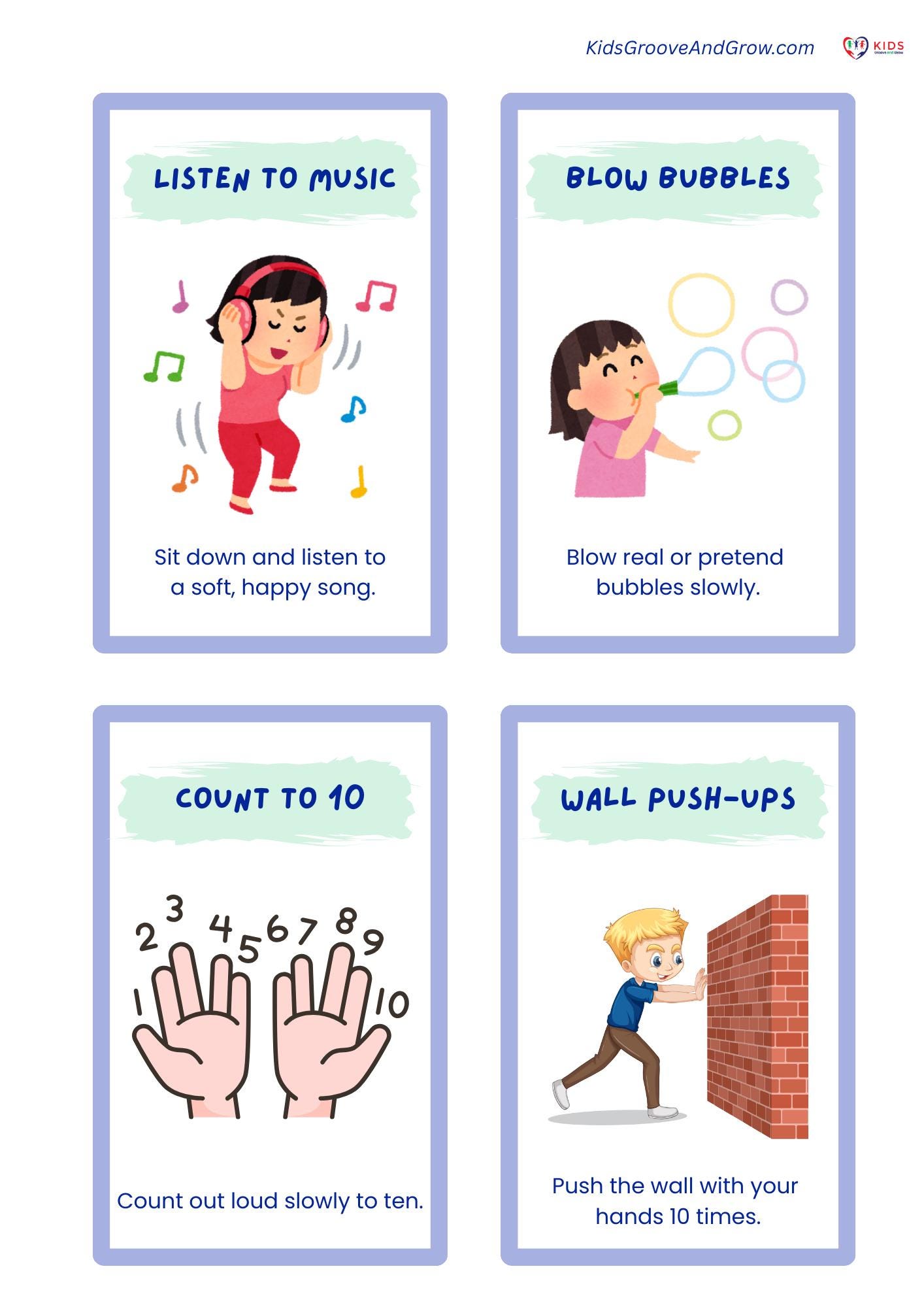 40 Calming Strategy Cards for Kids | Self-regulation, Emotional ...
