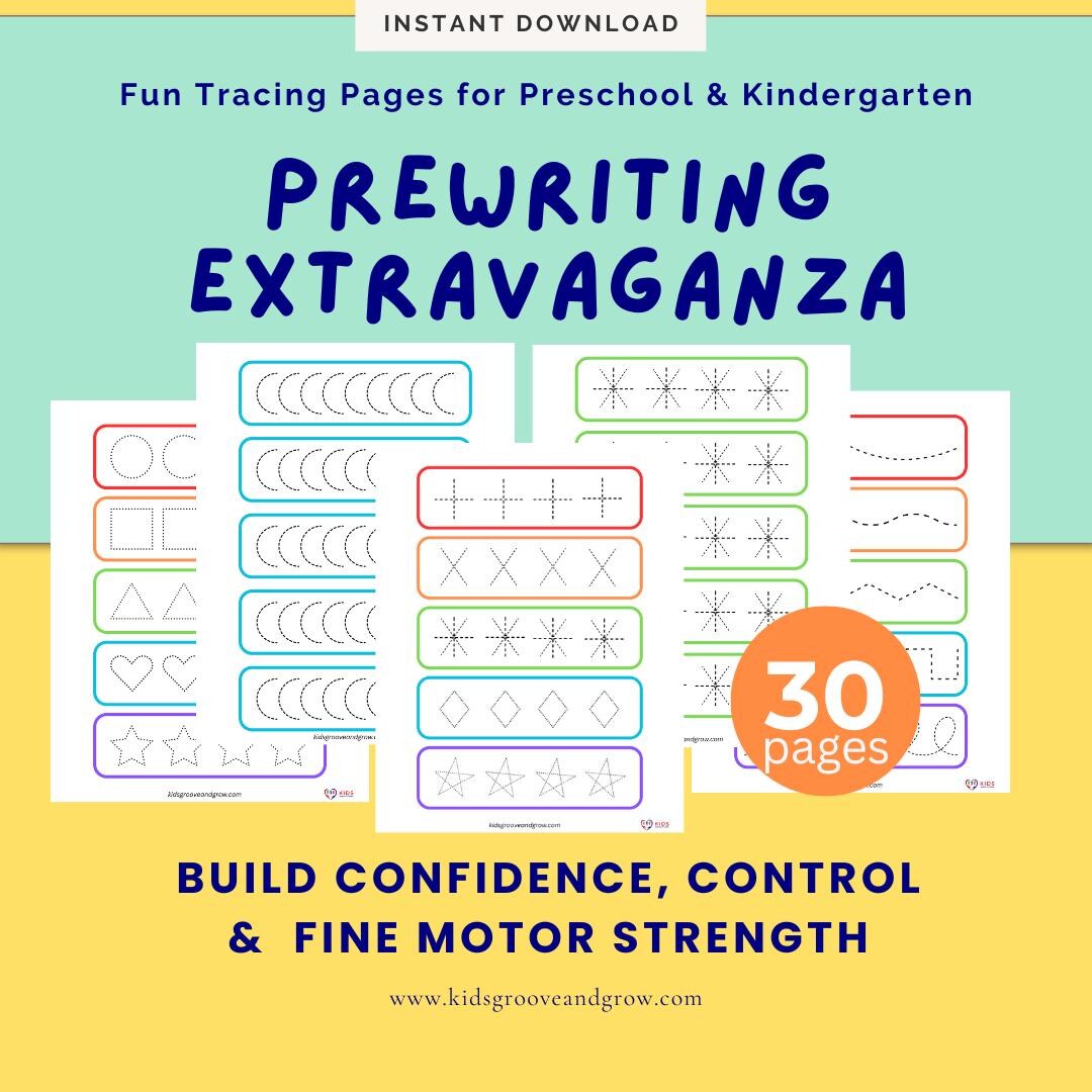 Prewriting Tracing Worksheets: Ot-designed Fine Motor Skills (PDF ...