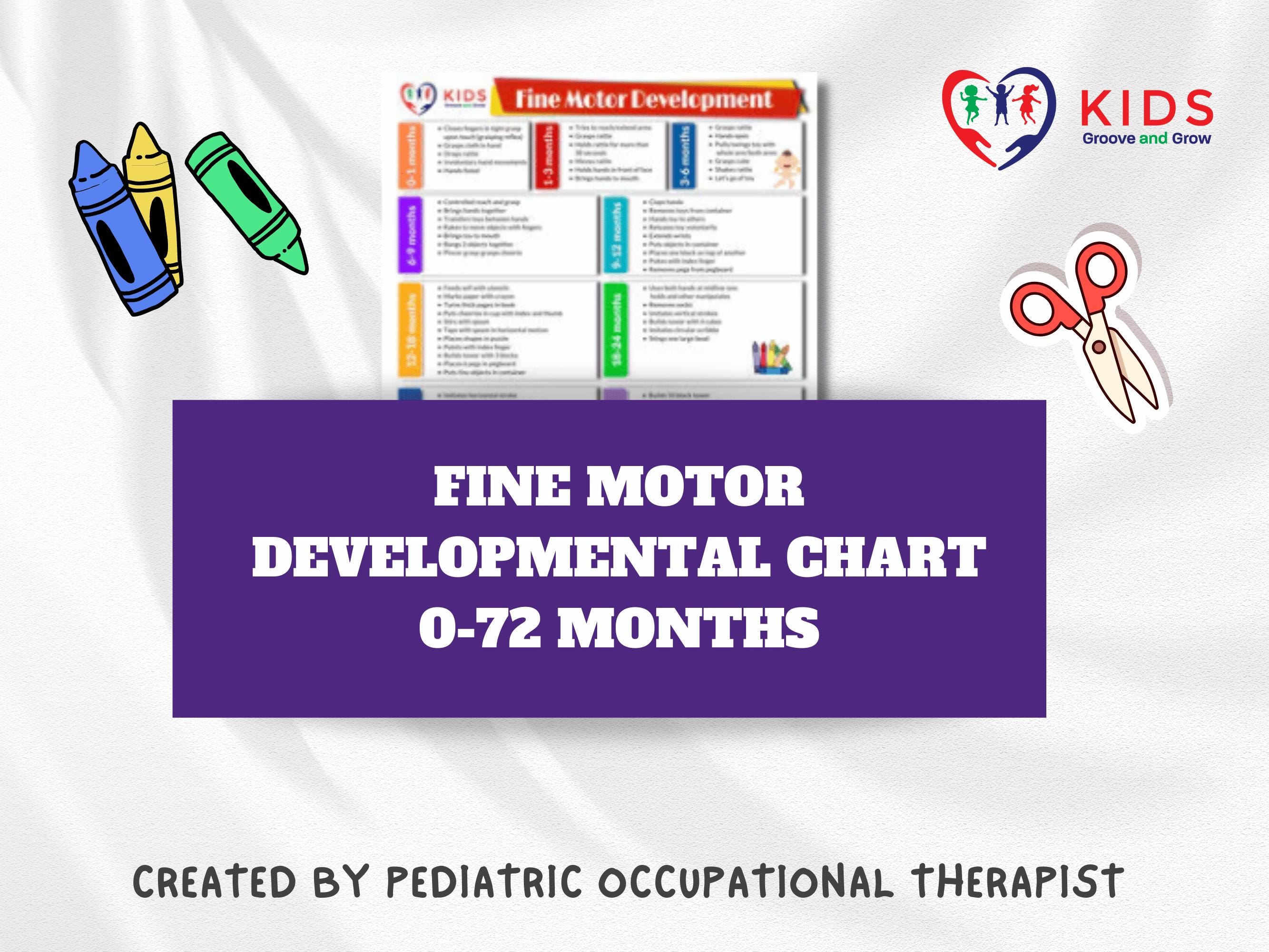 Fine Motor Development Chart 0 72 Months - Etsy