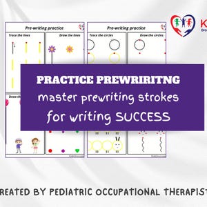 Prewriting Practice & Assessment Set | Tracing Strokes for Preschool ...