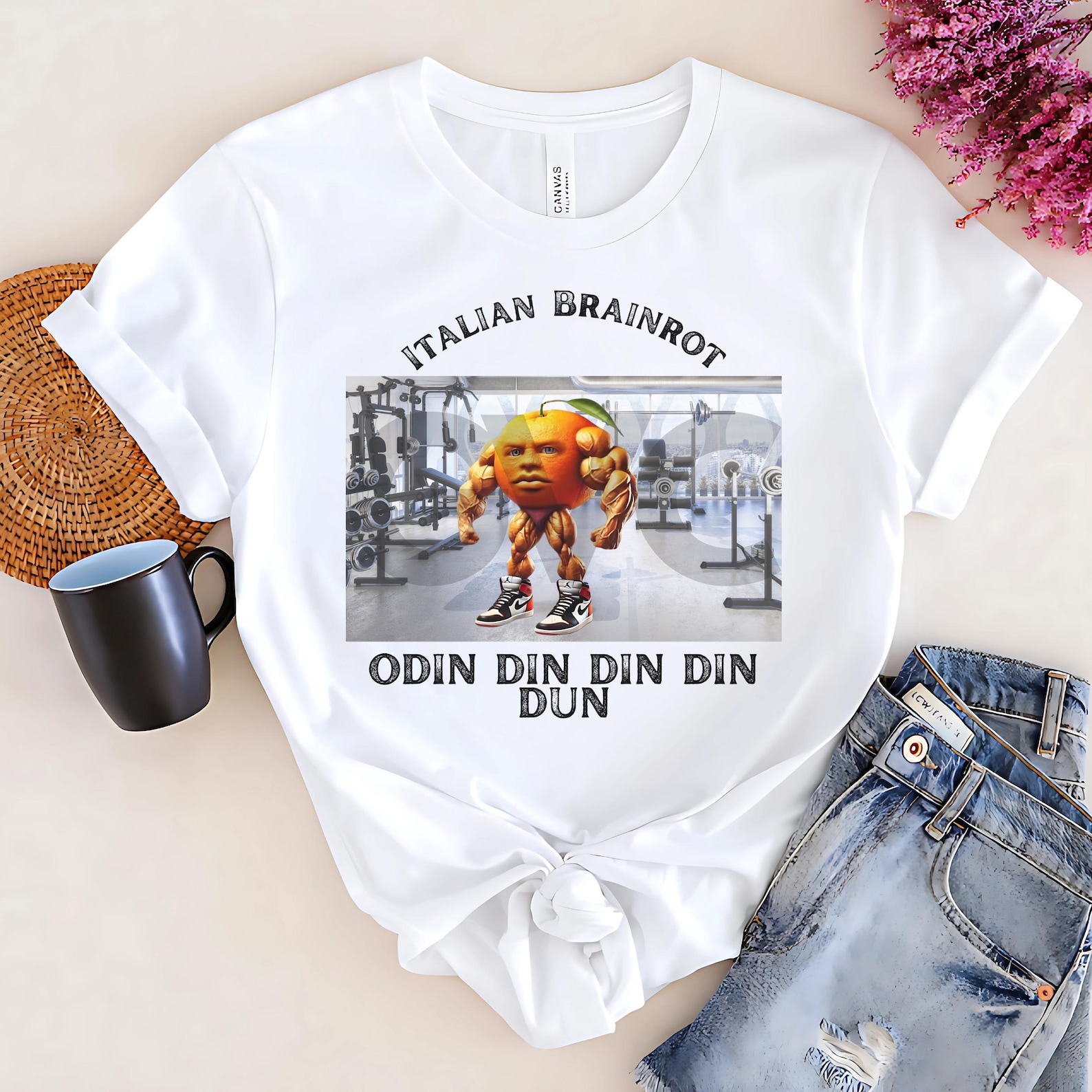 Italian Brainrot Odin Din Din Din Dun T-shirt, Viral Gymcore Meme Tee, Cursed Buff Fruit Workout ...
