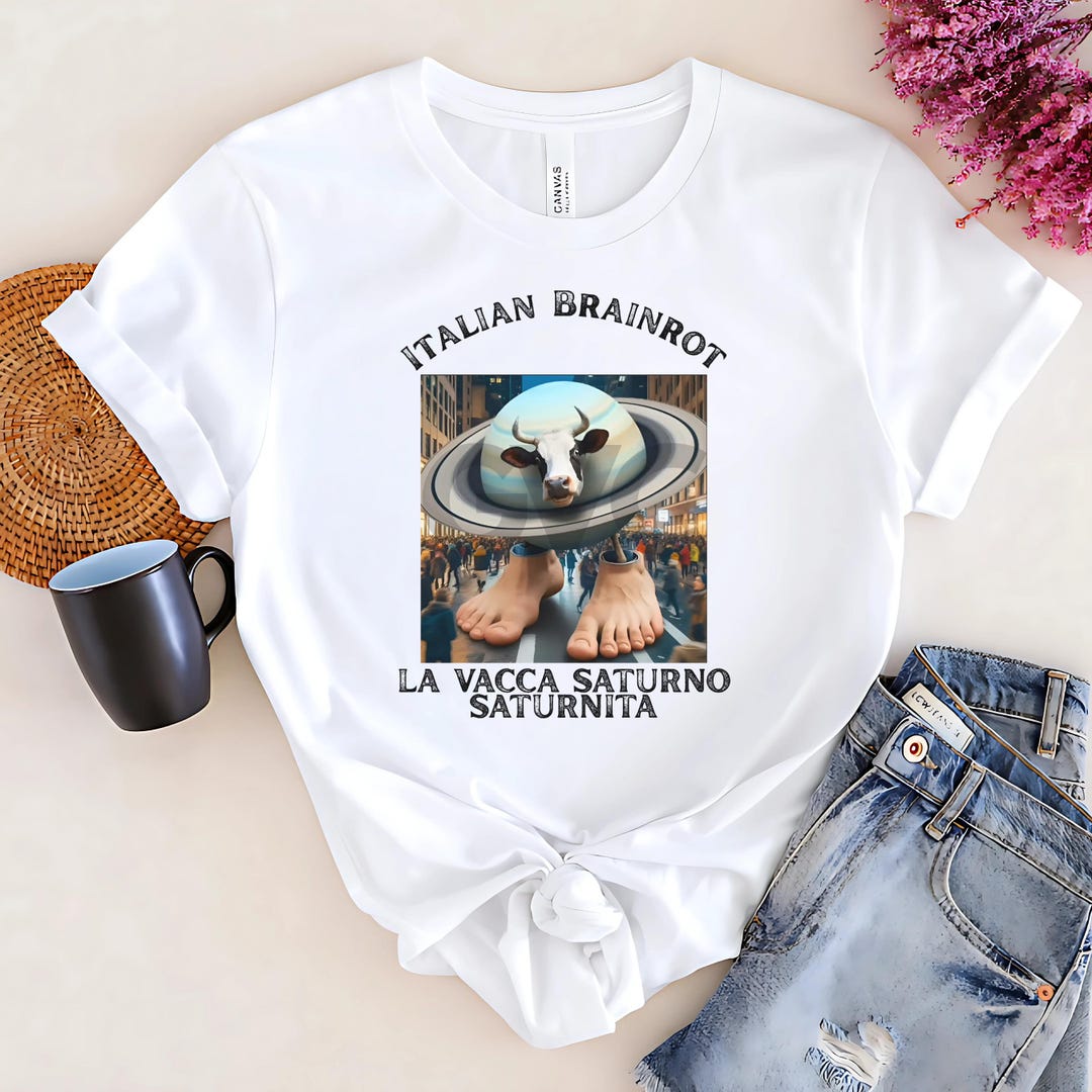 Italian Brainrot La Vacca Saturno Saturnita T-shirt, Surreal Space Cow ...