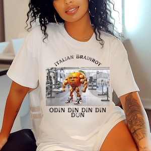 Italian Brainrot Odin Din Din Din Dun T-shirt, Viral Gymcore Meme Tee ...