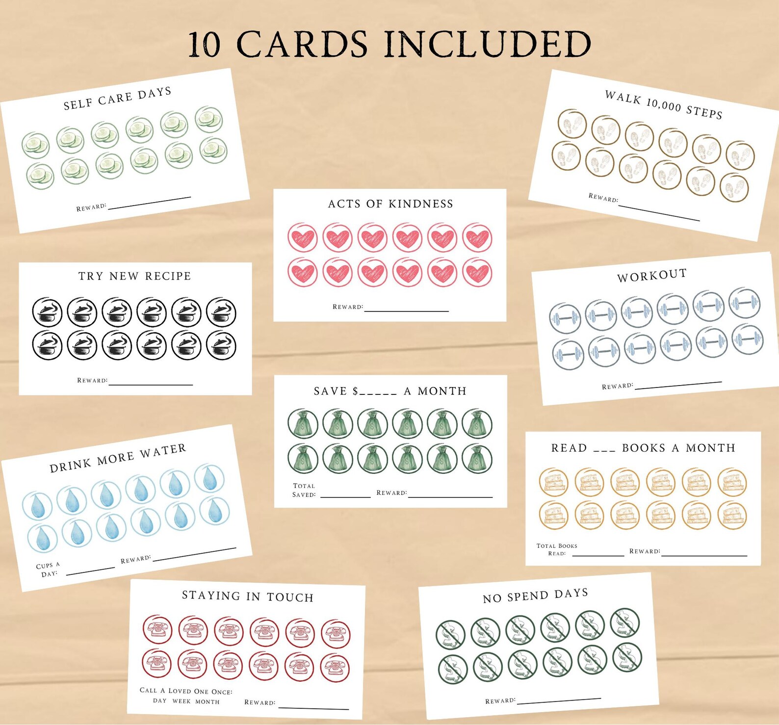 2026 Resolution Punch Cards | Habit Tracker (digital Download) - Etsy