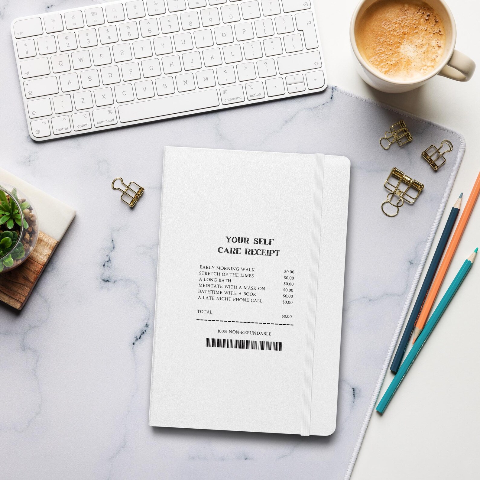 Self Care Receipt Journal | Self Love Notebook | Mental Health ...