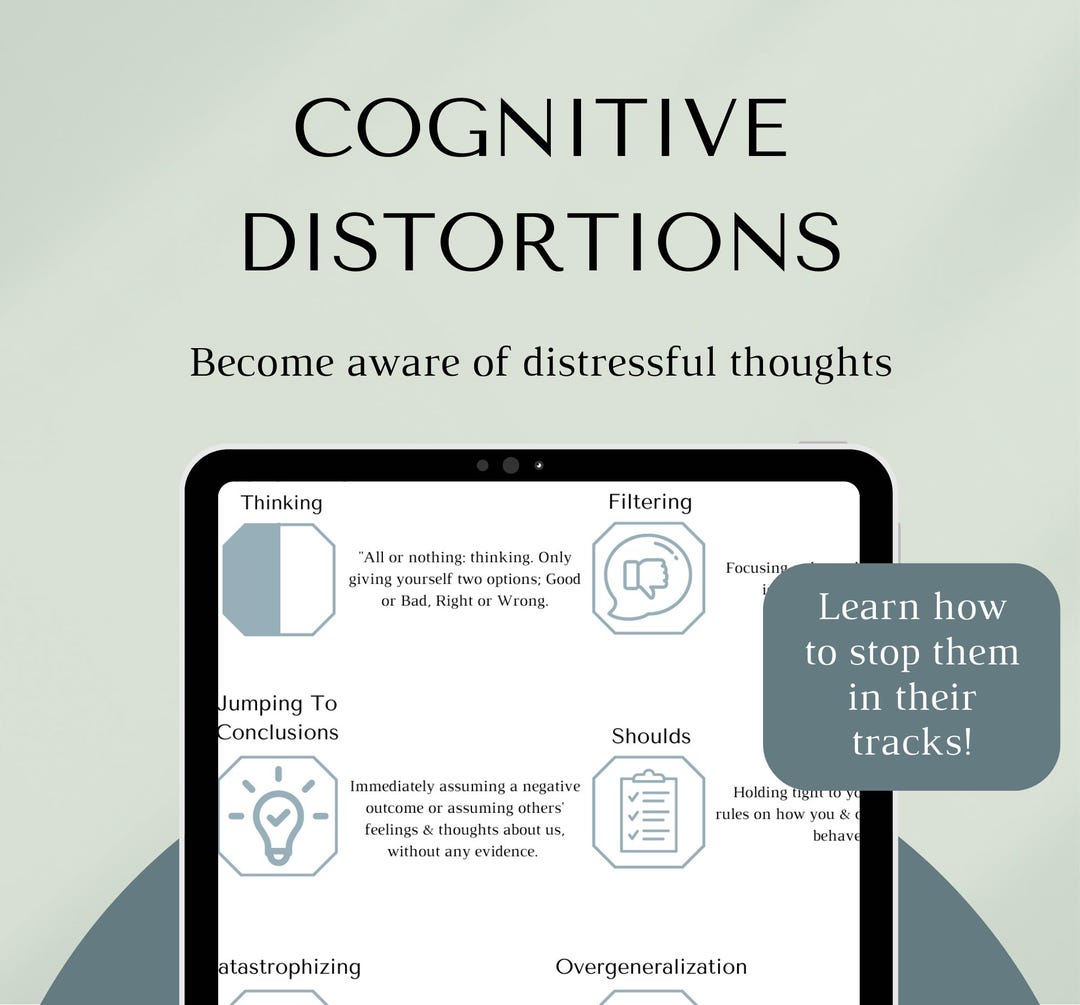 Identifying Cognitive Distortions and Reframing Tool - Etsy