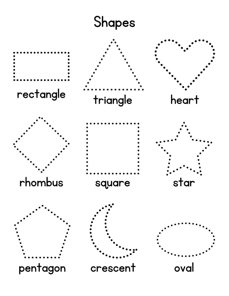Printable Alphabets, Number, Shapes Tracing Sheets/handwriting Practice ...