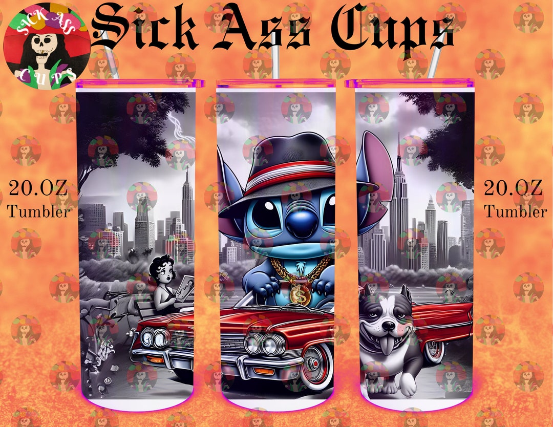 Stitch Gangster Lowrider Pitbull 20oz Tumbler PNG File - Etsy