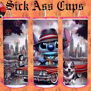 Stitch Gangster Lowrider Pitbull 20oz Tumbler PNG File - Etsy