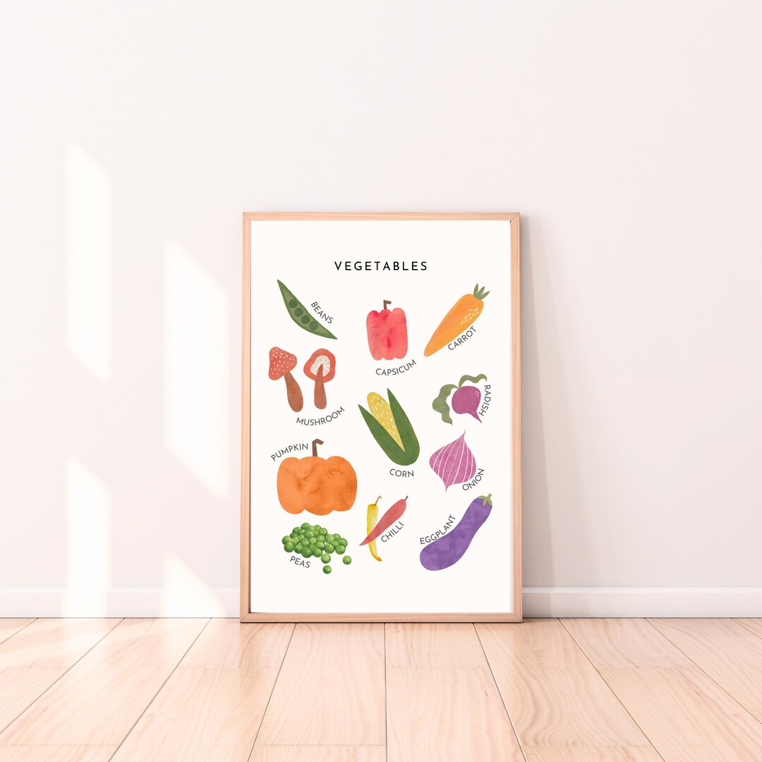 Vegetable Educational Poster, Downloadable Vegetable Art, Classroom ...