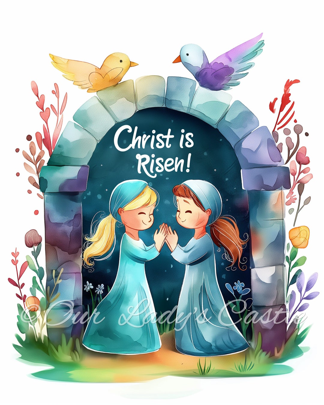 Jesus is Risen Virgin Mary and Mary Magdalene Celebrate Jesus ...