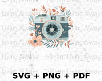Camera SVG PNG Eps, Commercial Use Clipart Vector Graphics for Wall Art ...