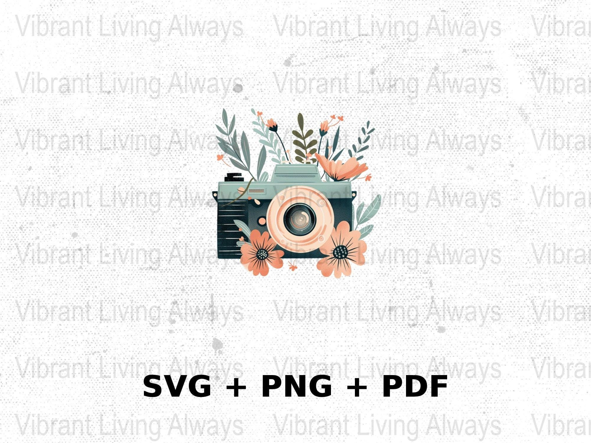 Clipart Boho Camera Svg Png, Commercial Use Vector Graphic for Wall Art ...