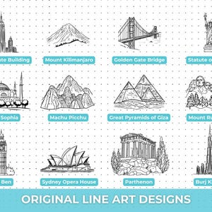 World Landmarks SVG PNG Bundle | Travel Cricut Cut Files - Etsy
