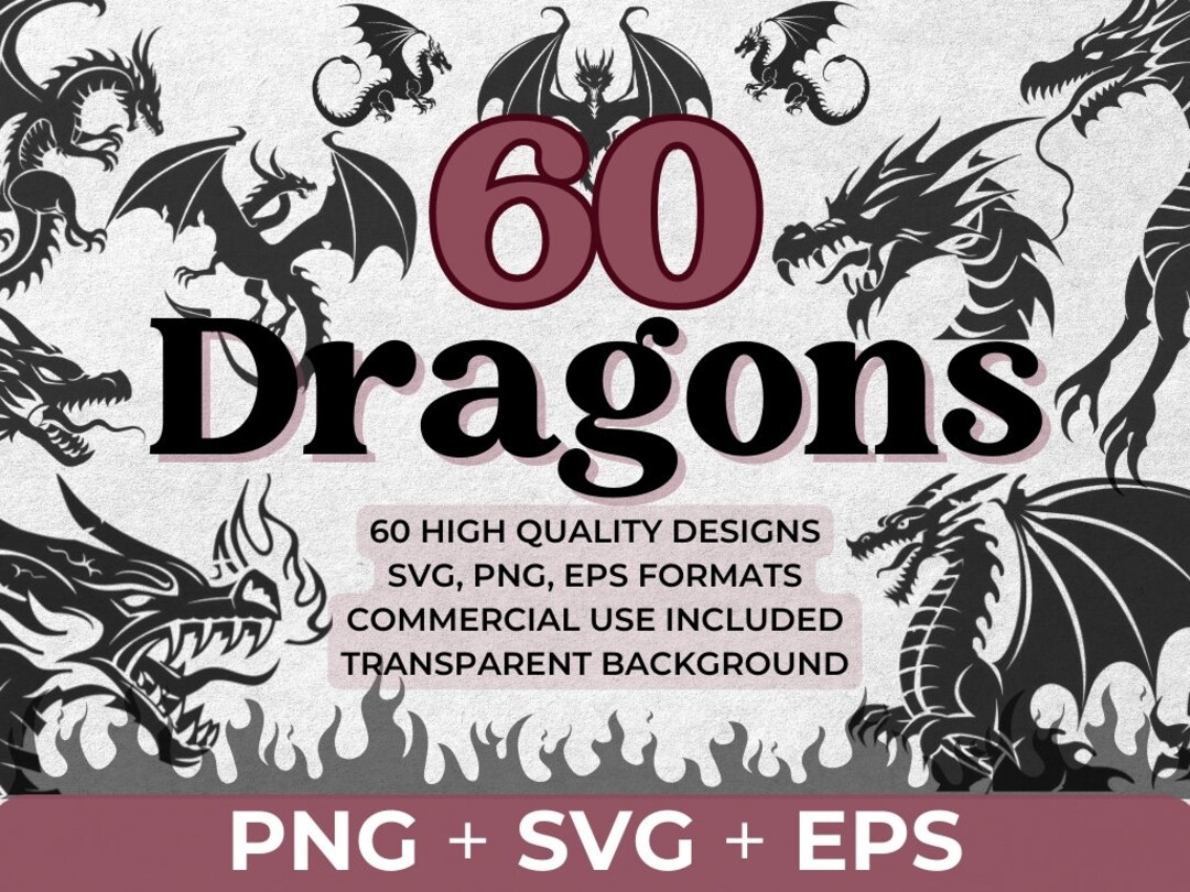 Dragon Designs Bundle | Dragon SVG, PNG, EPS | Dragon Head, Clipart ...