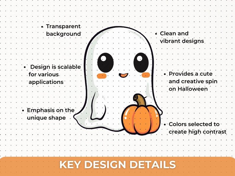 Cute Halloween SVG Bundle | Kawaii Halloween PNG Clipart | Ghost ...