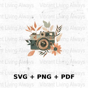 Clipart Boho Camera Svg Png, Commercial Use Vector Graphic for Wall Art ...