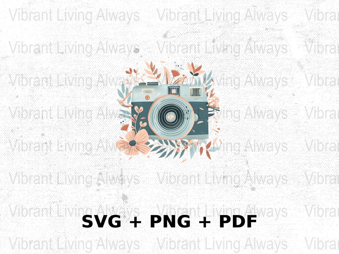 Clipart Boho Camera Svg Png, Commercial Use Vector Graphic for Wall Art ...