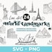 World Landmarks SVG PNG Bundle | Travel Cricut Cut Files - Etsy