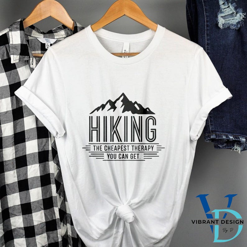 Hiking the Cheapest Therapy SVG | Outdoor Adventure Design (digital ...