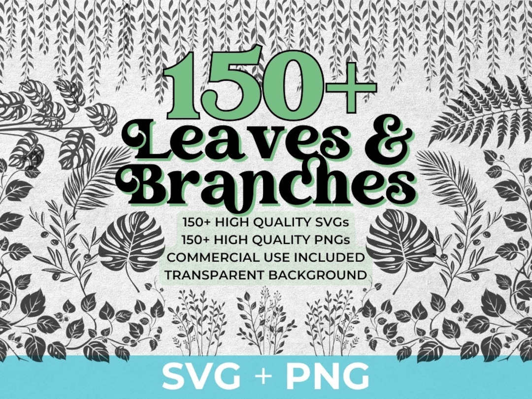 150+ Leaves and Branches SVG PNG Designs | Botanical SVG Bundle | Hand ...