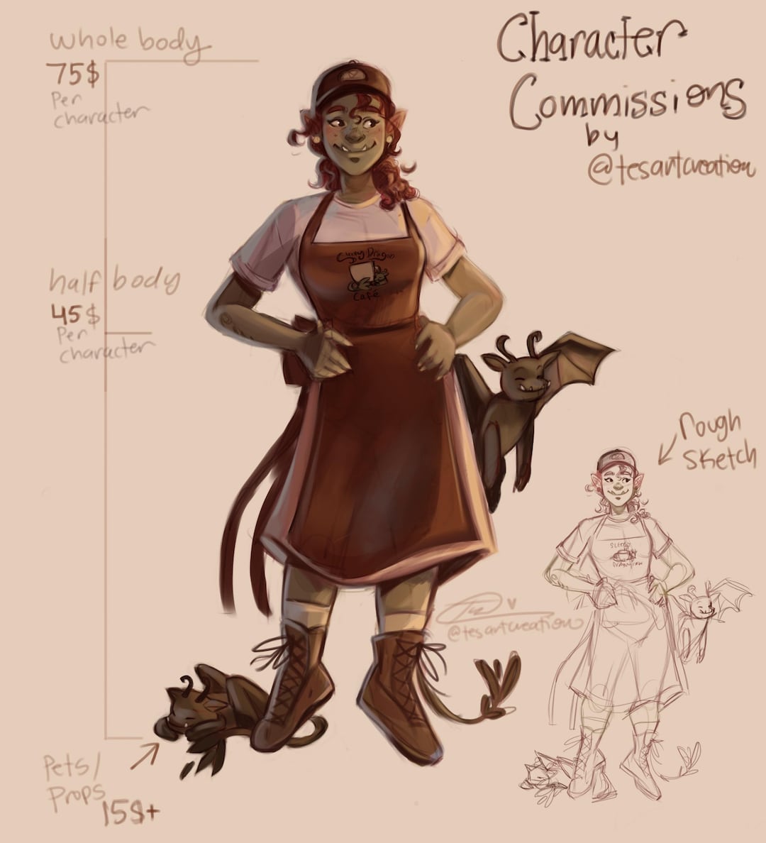 Custom Character Art, Hand Drawn OC, DND Characters (digital File) - Etsy