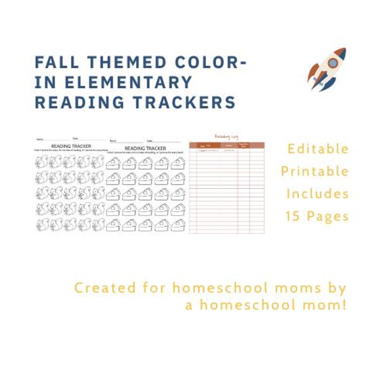 Fall Reading Log Printable for Kids | Autumn Themed Reading Tracker ...