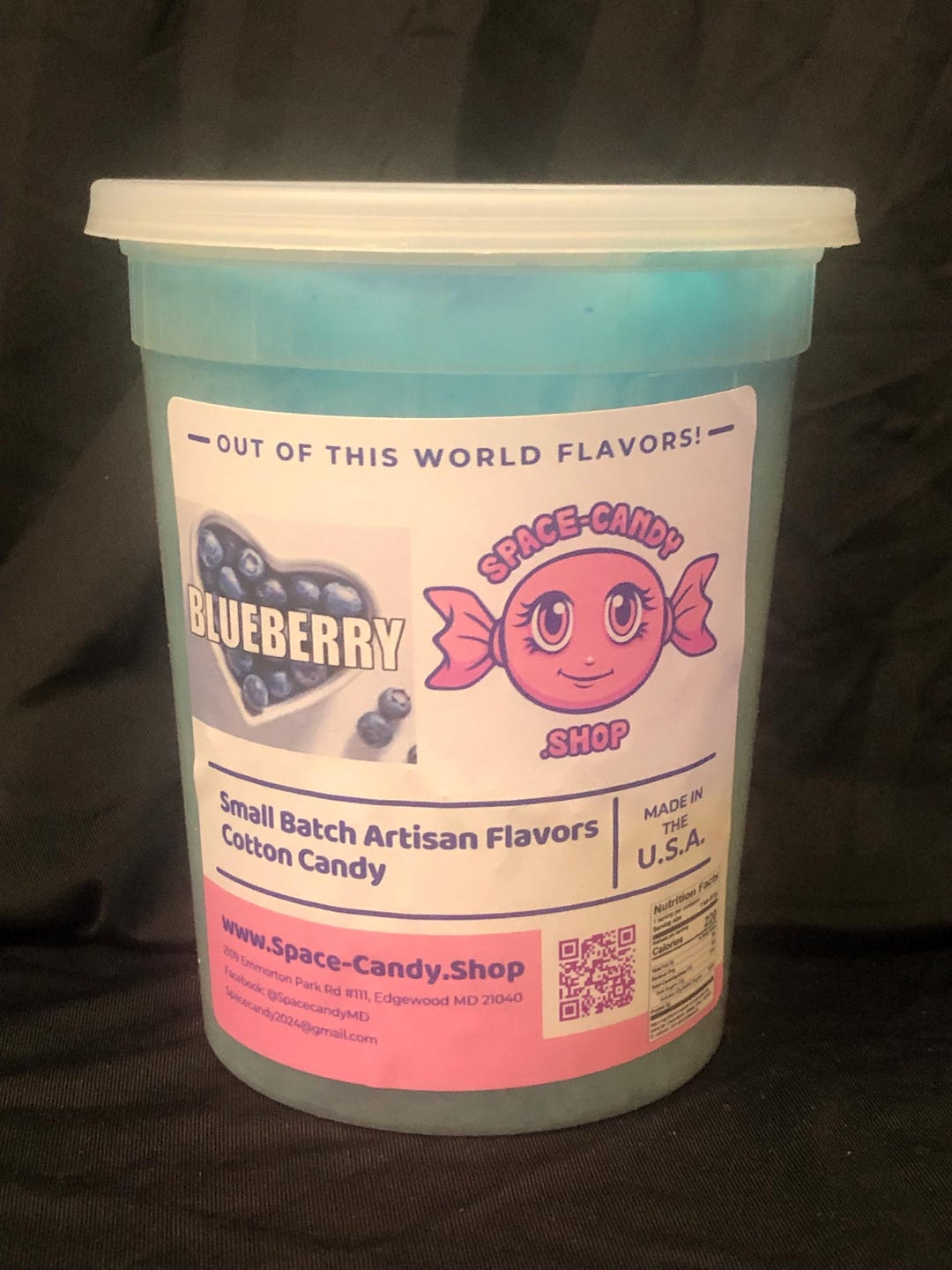 Blueberry "cotton Candy Flavor" 32 Oz. Tub of Gourmet Cotton Candy ...
