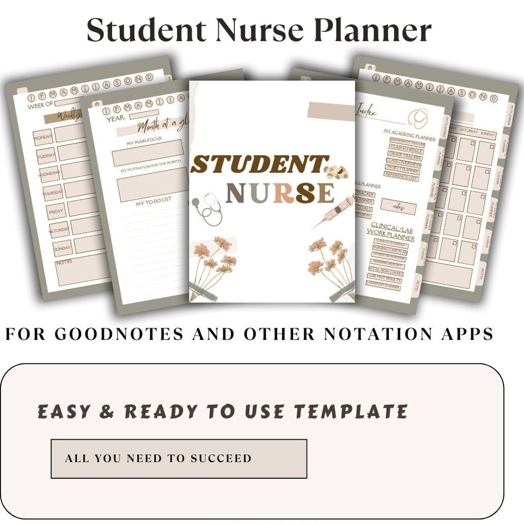 Nursing Student Digital Planner, Student Nurse Planner, Undated Medical ...