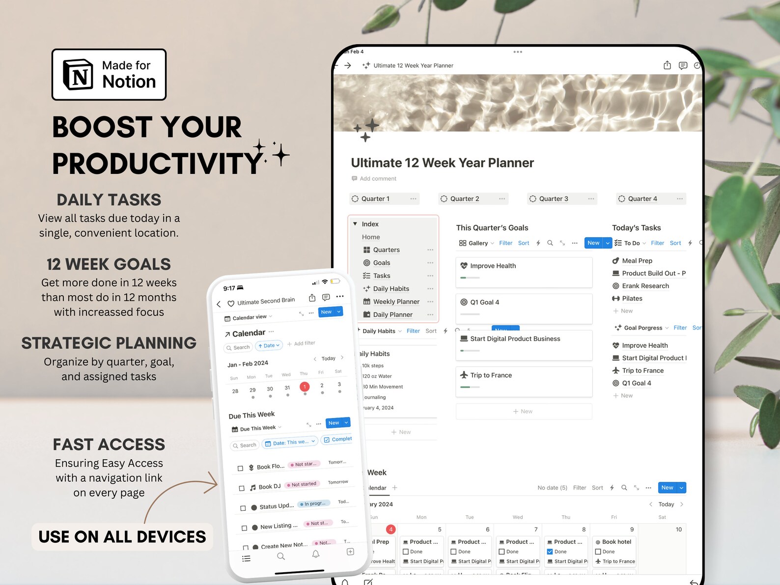 Notion Life Planner | 12 Week Planner | Notion Planner Template | Notion Template | Ultimate ...