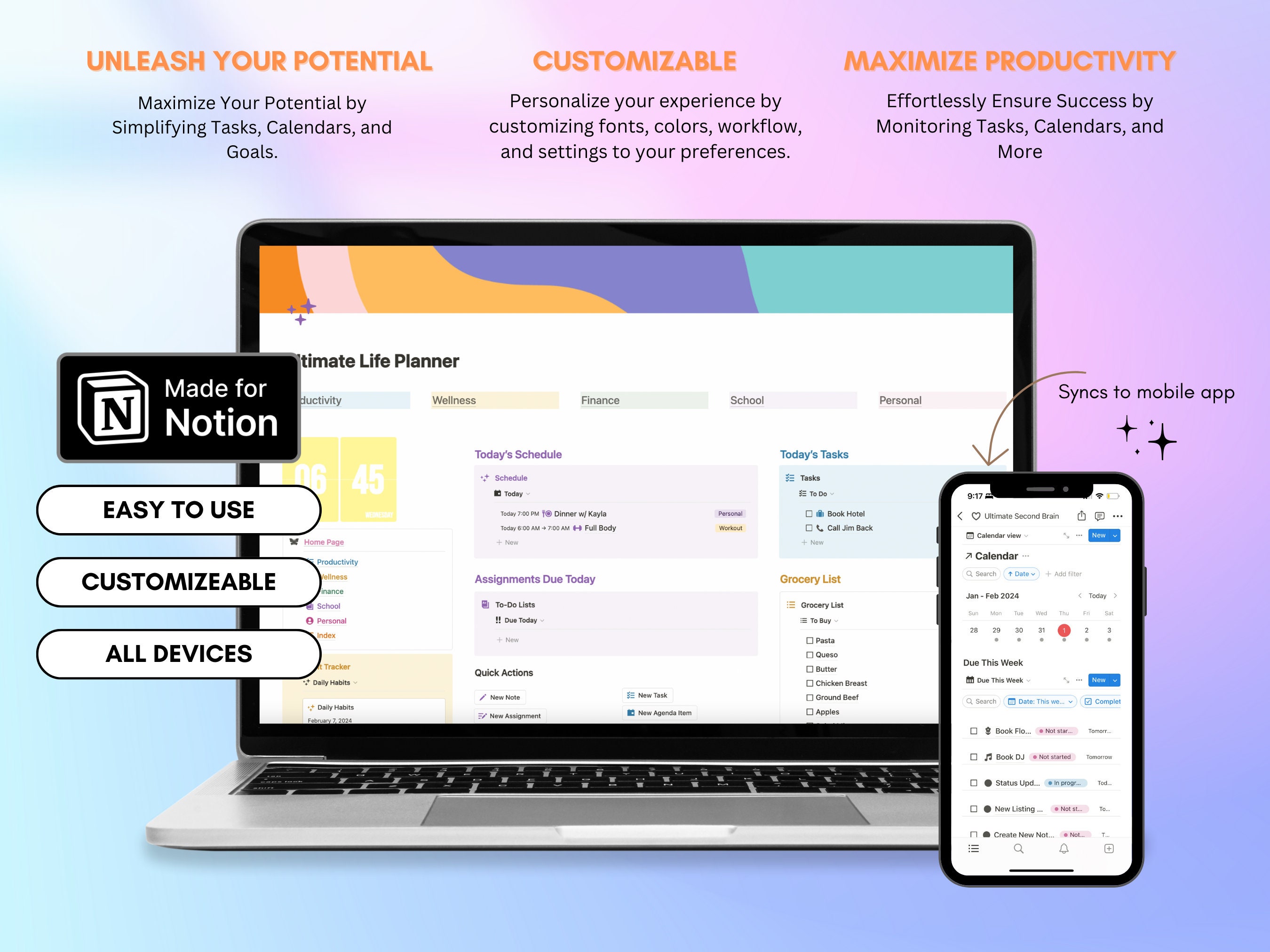 Ultimate Notion Life Planner, Digital Planner, Notion Template, Notion Planner, Habit Tracker ...