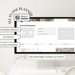 Notion Dashboard Template Notion Life Planner Aesthetic Digital Planner That Girl Planner Life ...