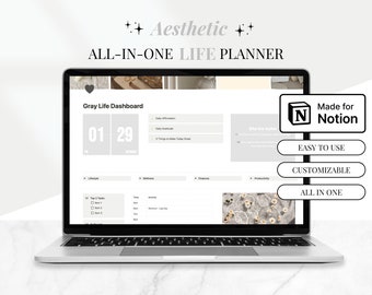 Notion Dashboard Template Notion Life Planner Aesthetic Digital Planner That Girl Planner Life ...