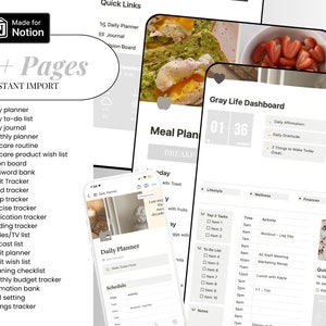 Notion Dashboard Template Notion Life Planner Aesthetic Digital Planner That Girl Planner Life ...