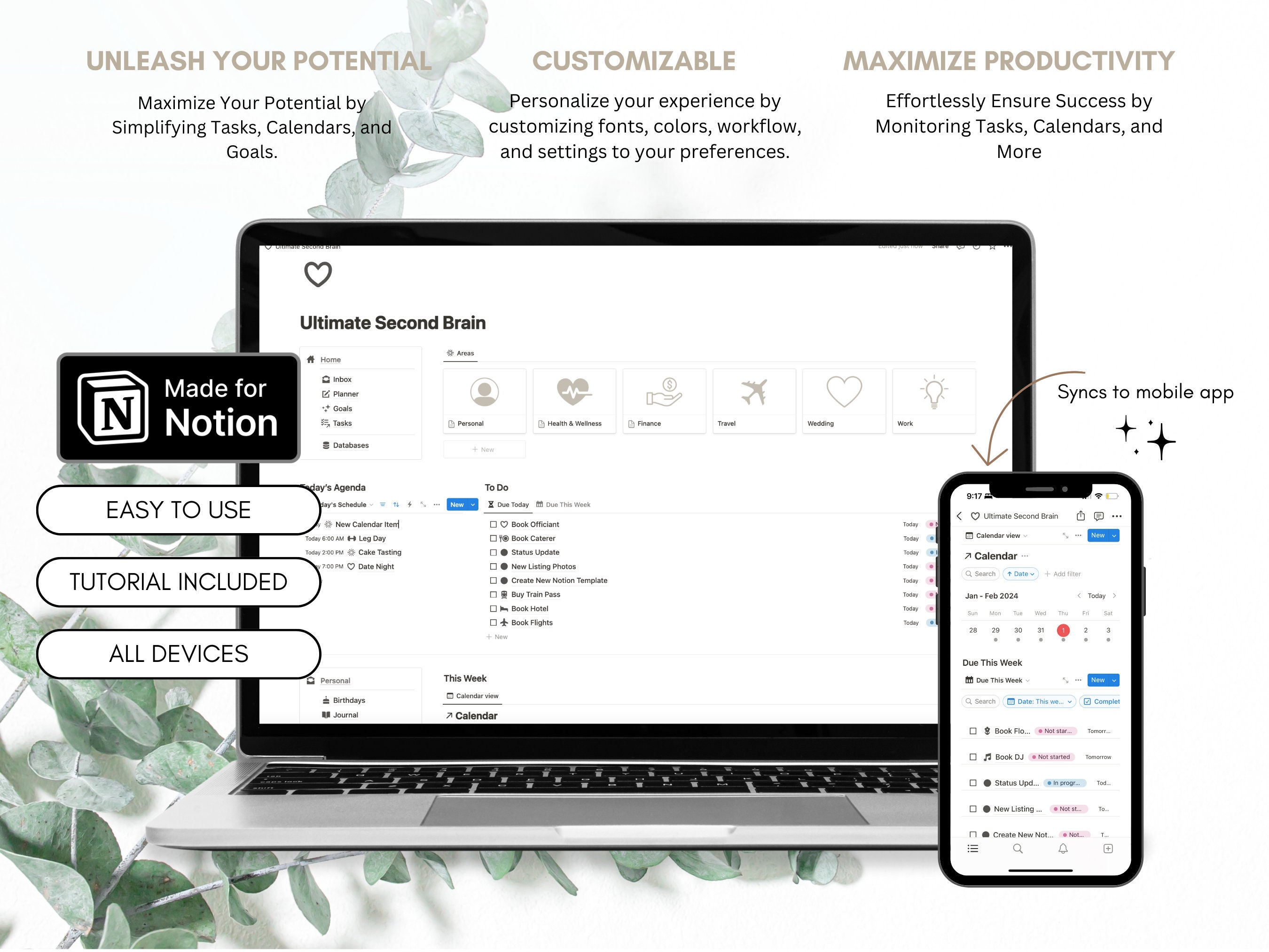 Notion Life Planner Notion Planner Template Notion Dashboard Digital ...