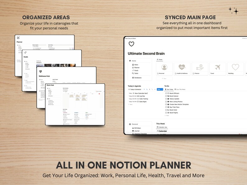 Notion Life Planner Notion Planner Template Notion Dashboard Digital Planner Second Brain Notion ...