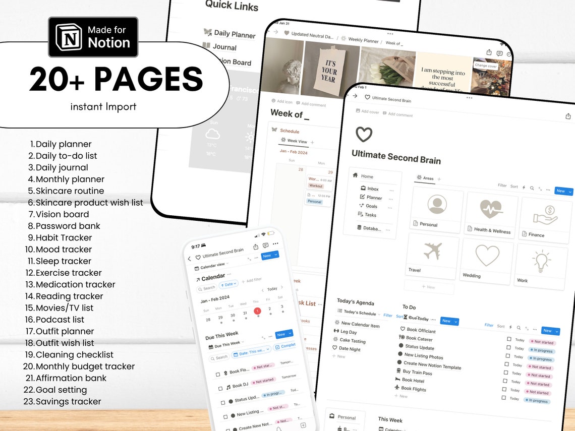 Notion Life Planner Notion Planner Template Notion Dashboard Digital ...