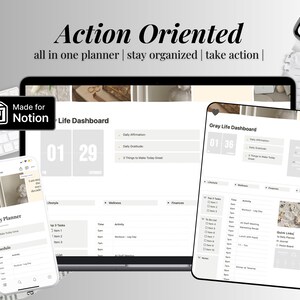 Notion Dashboard Template Notion Life Planner Aesthetic Digital Planner That Girl Planner Life ...