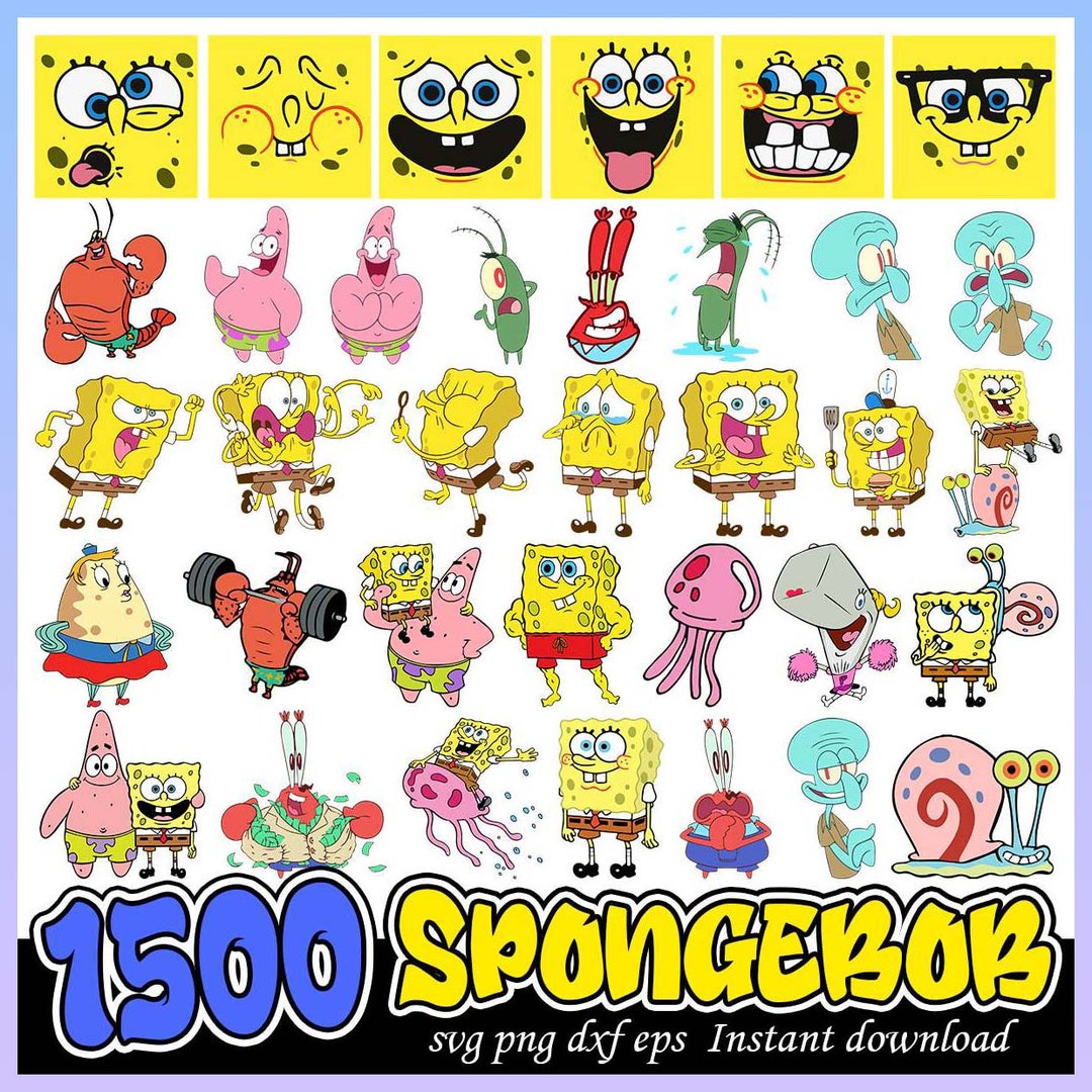 Spongebob Svg, Spongebob Faces Cricut, Squarepants Svg, Spongebob Faces ...
