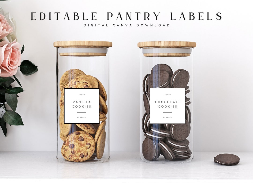 Custom Pantry Labels, Editable Kitchen Organization Tags, Minimalist ...