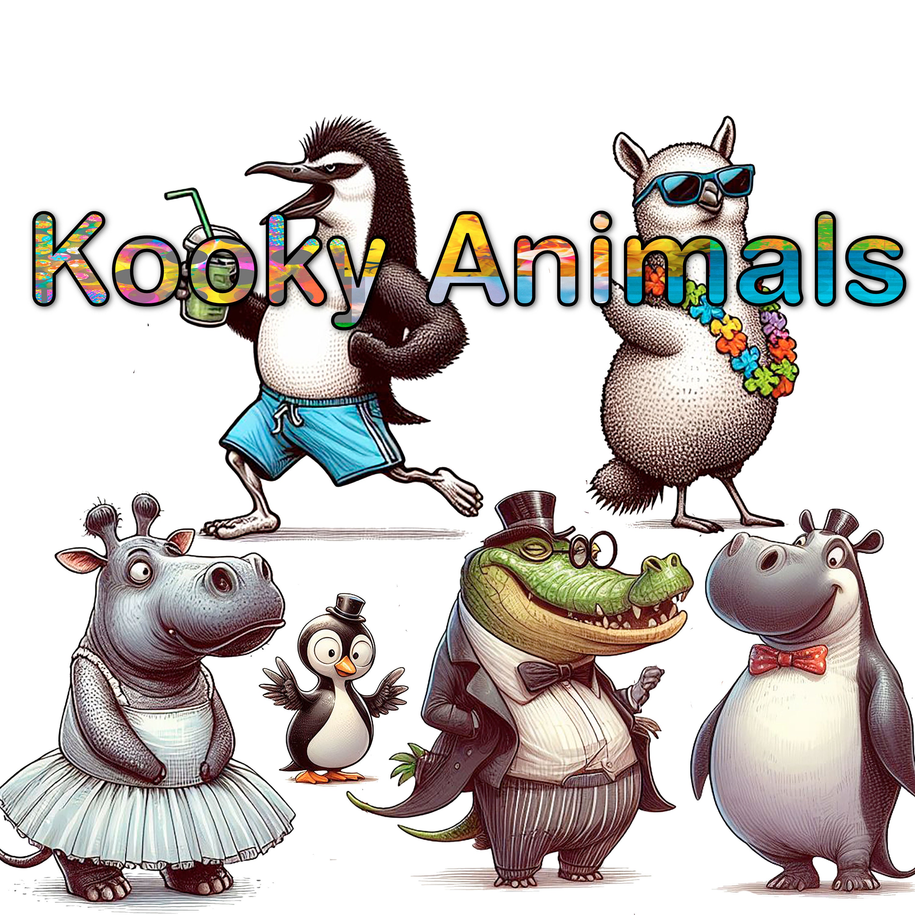 Kooky Animals, Cute and Quirky Animal Clipart, Elephants, Giraffes ...