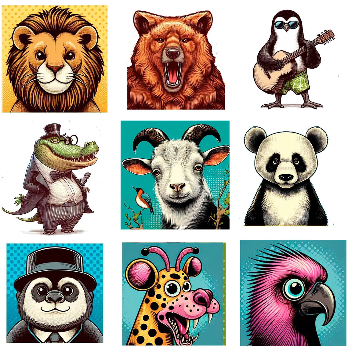 Kooky Animals, Cute and Quirky Animal Clipart, Elephants, Giraffes ...