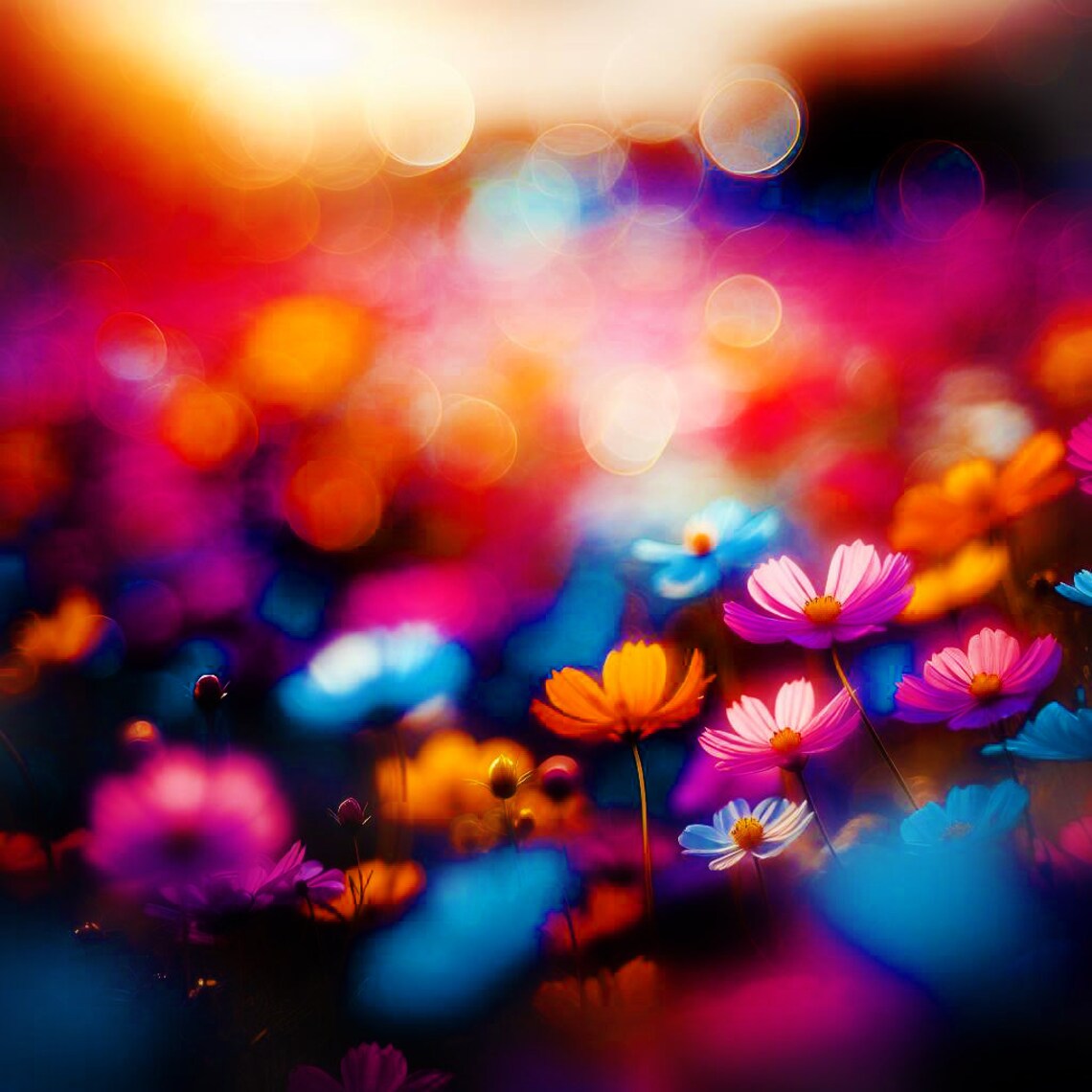 Field of Flowers, Abstract Impressionist Flowers Background - Etsy